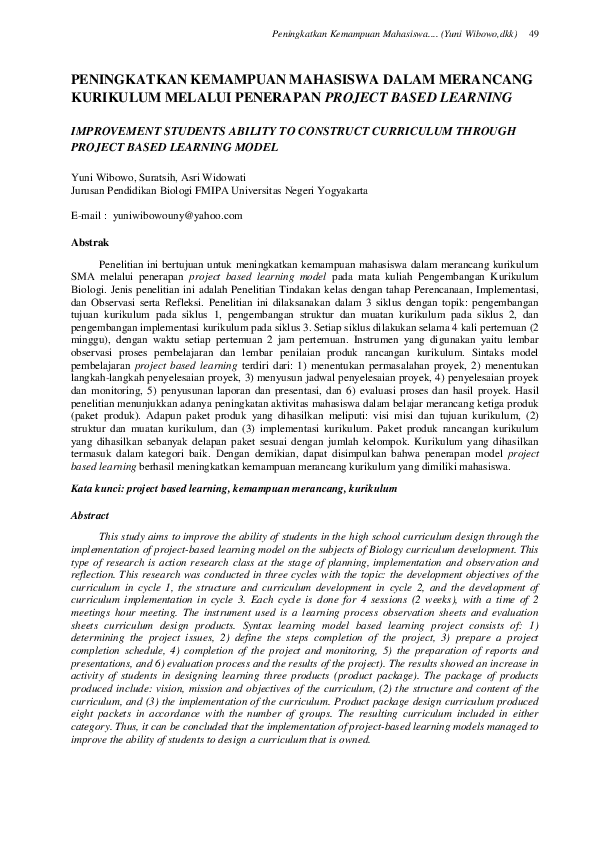 (PDF) Peningkatkan Kemampuan Mahasiswa dalam Merancang Kurikulum ...