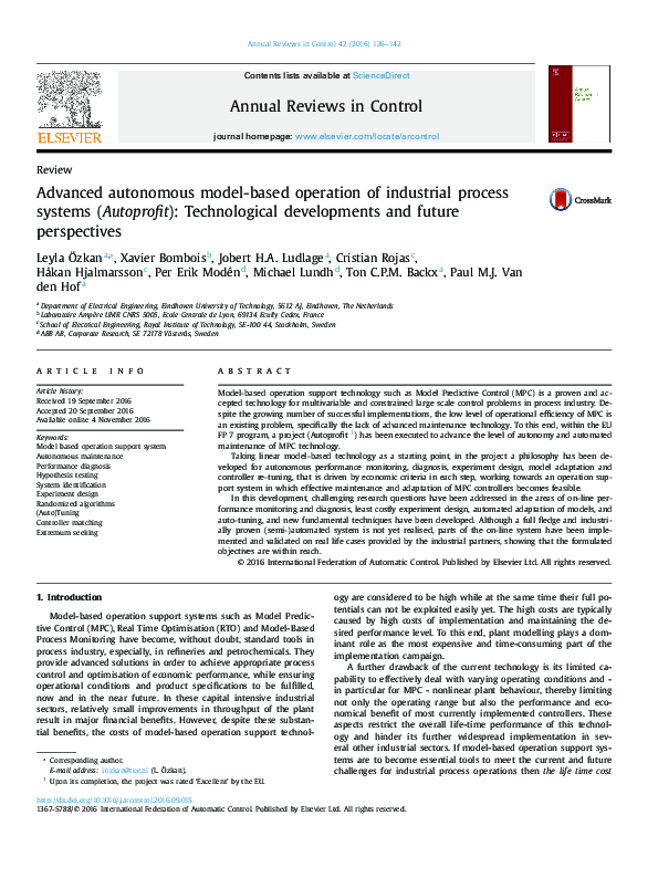 (PDF) Advanced autonomous model-based operation of industrial process ...