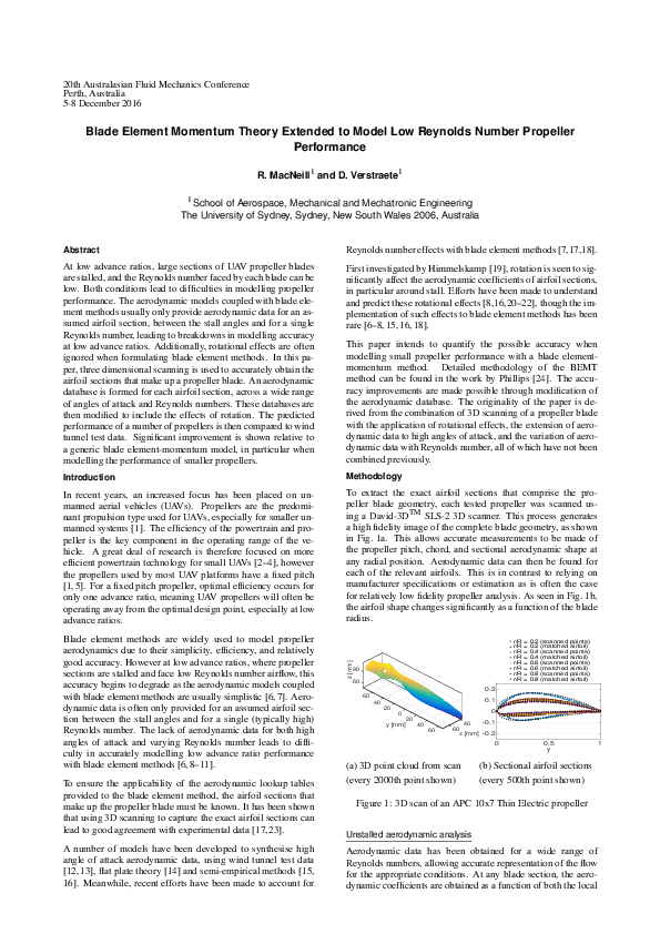 (PDF) Blade element momentum theory extended to model low Reynolds number propeller performance