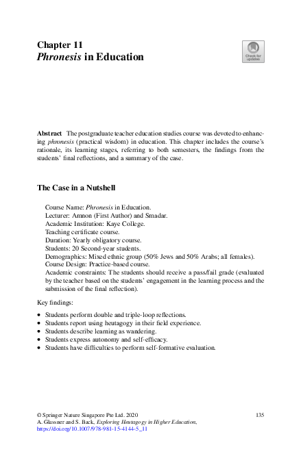 (PDF) Phronesis in Education