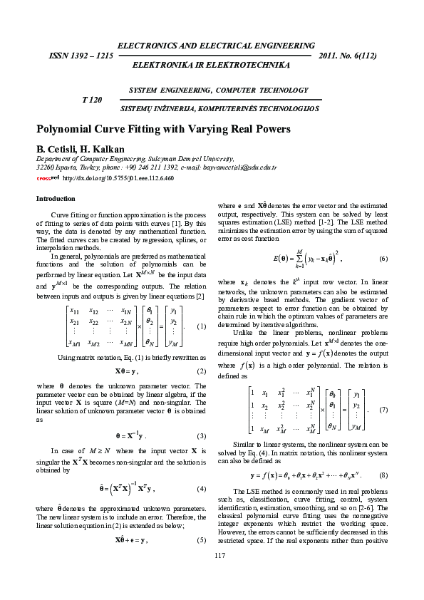 (PDF) Polynomial Curve Fitting with Varying Real Powers