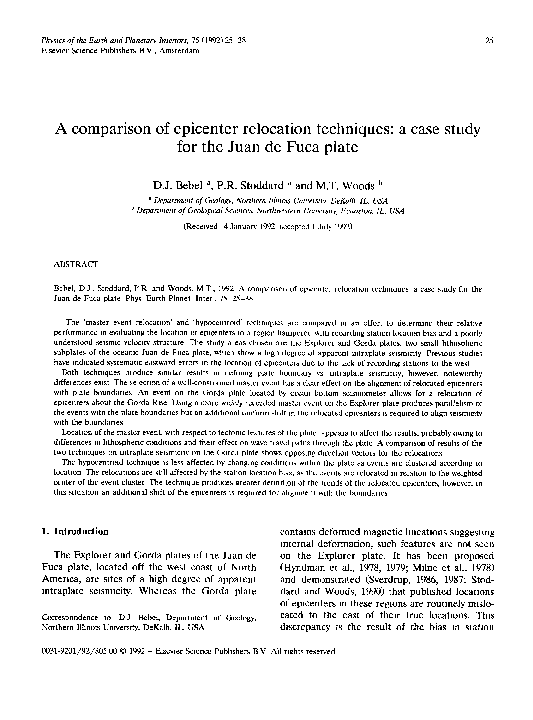 (PDF) A comparison of epicenter relocation techniques: a case study for ...