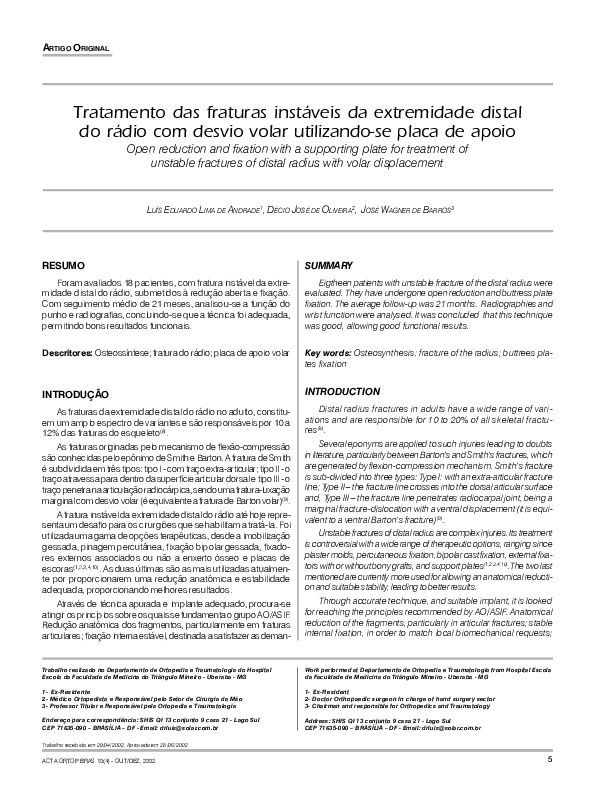 (PDF) Open reduction and fixation with a supporting plate for treatment ...