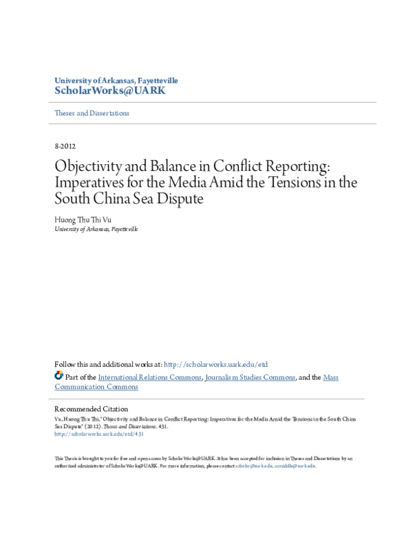 (PDF) Objectivity and balance in conflict reporting: Imperatives for ...