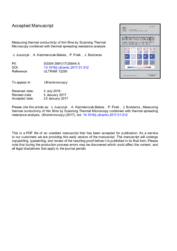 (PDF) Measuring thermal conductivity of thin films by Scanning Thermal ...