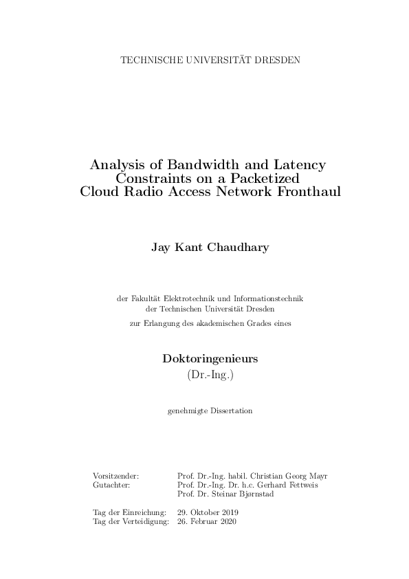 Pdf Analysis Of Bandwidth And Latency Constraints On A Packetized