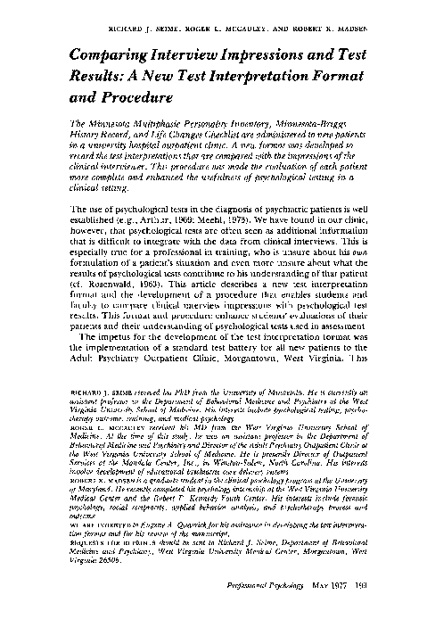 (PDF) Comparing interview impressions and test results: A new test ...