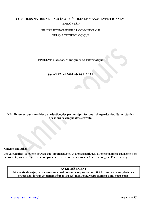 (PDF) Gestion Management CNAEM