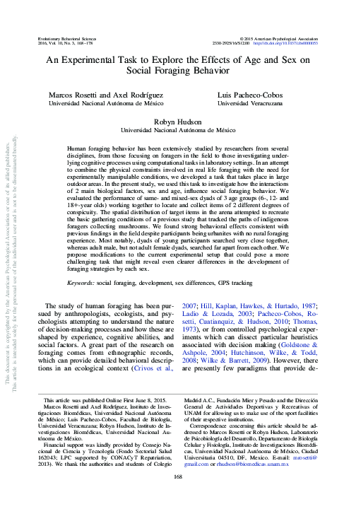 (PDF) An Experimental Task to Explore the Effects of Age and Sex on ...