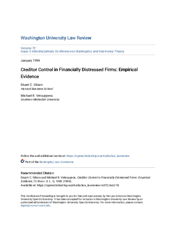 (PDF) CEO Compensation in Financially Distressed Firms: An Empirical ...