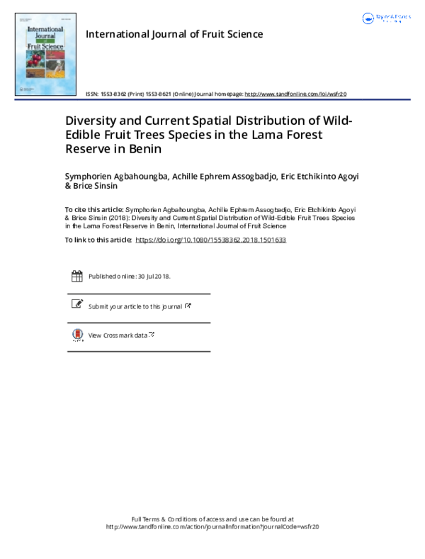 (PDF) Diversity and Current Spatial Distribution of Wild-Edible Fruit ...