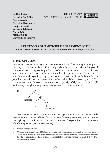 (PDF) Strategies of participle agreement with conjoined subjects in ...