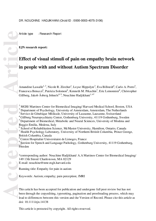 (PDF) Effect of visual stimuli of pain on empathy brain network in ...