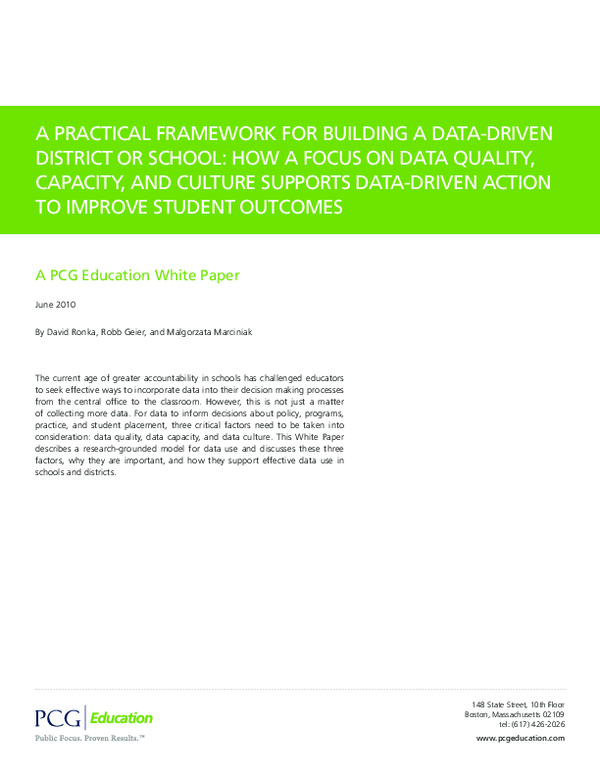 (PDF) A Practical Framework for Building a Data-Driven District or ...