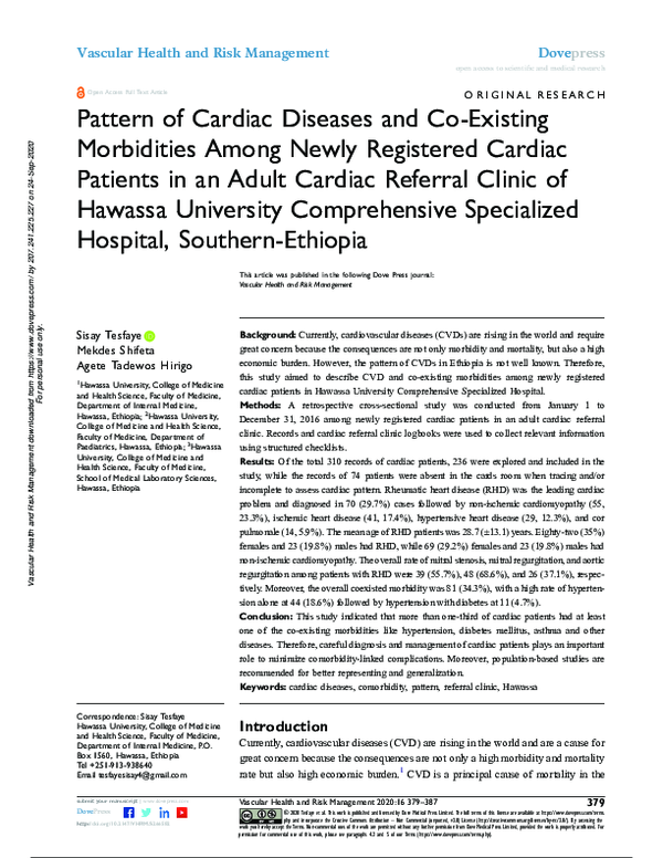 (PDF) Pattern of Cardiac Diseases and Co-Existing Morbidities Among ...