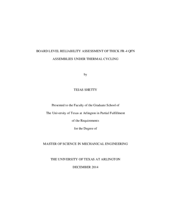 (PDF) Board level reliability assessment of thick FR-4 QFN assemblies ...