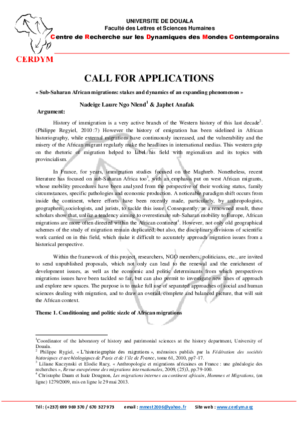 (PDF) Sub-Saharan African migrations : stakes and dynamics of an ...