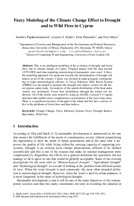 (PDF) Fuzzy Modeling of Drought and Fires in Cyprus