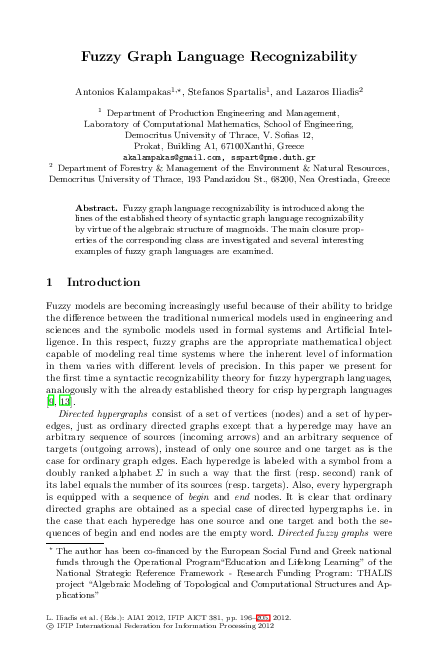 (PDF) Fuzzy Graph Language Recognizability and Its Properties