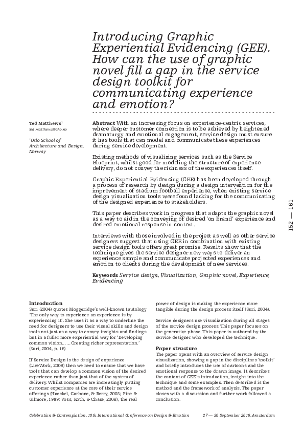 (PDF) Introducing Graphic Experiential Evidencing (GEE). How can the ...