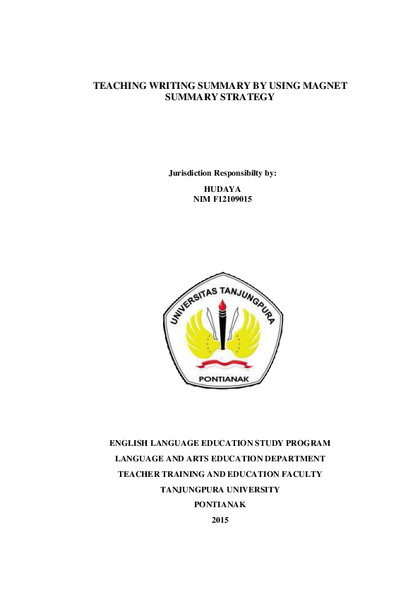 (PDF) Teaching Writing Summary by Using Magnet Summary Strategy