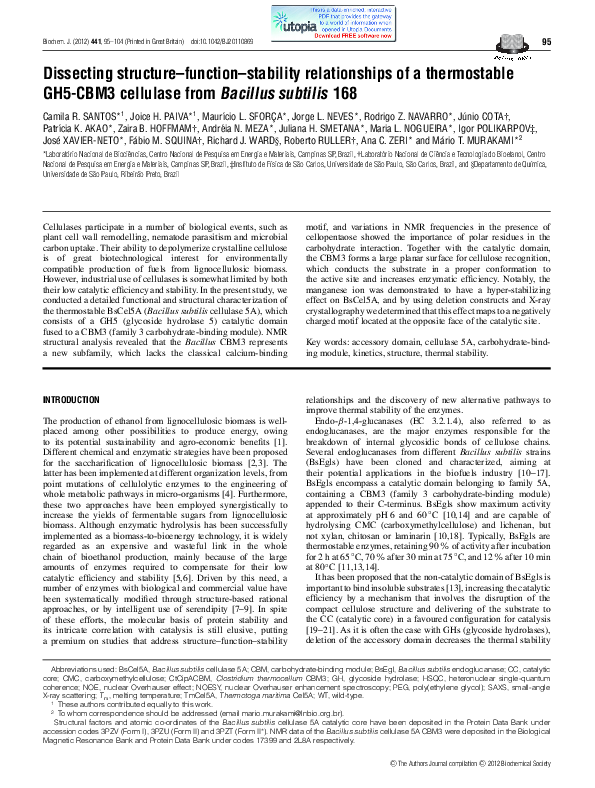 (PDF) Dissecting structure–function–stability relationships of a ...
