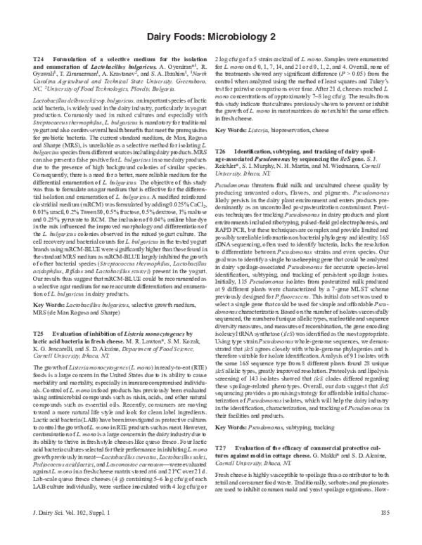 (PDF) Dairy Foods: Microbiology 2