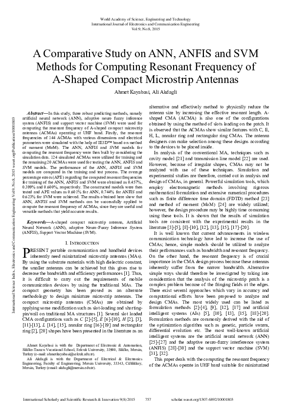 (PDF) A Comparative Study On Ann, Anfis And Svm Methods For Computing ...
