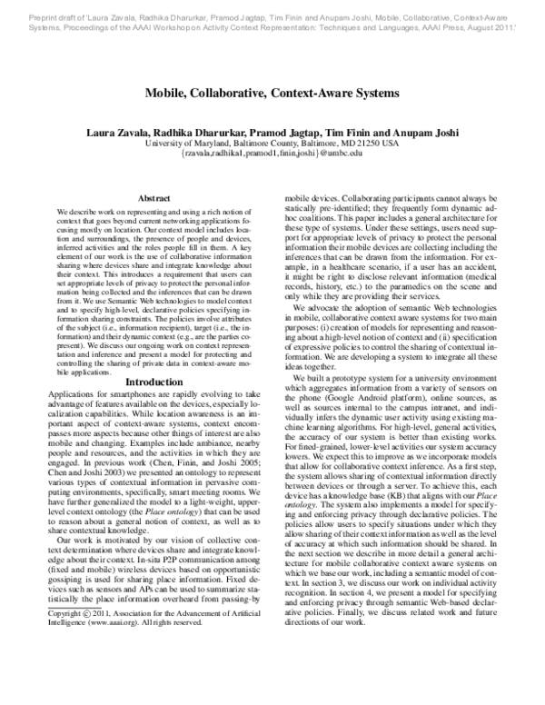 (PDF) Mobile, Collaborative, Context-Aware Systems