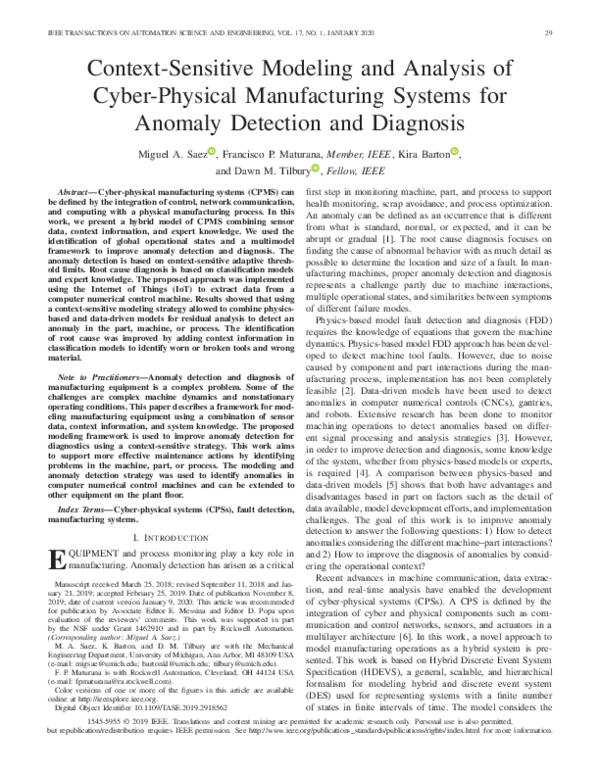 (PDF) Context-Sensitive Modeling and Analysis of Cyber-Physical Manufacturing Systems for ...