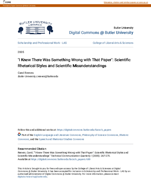 (PDF) I Knew There Was Something Wrong with That Paper": Scientific ...