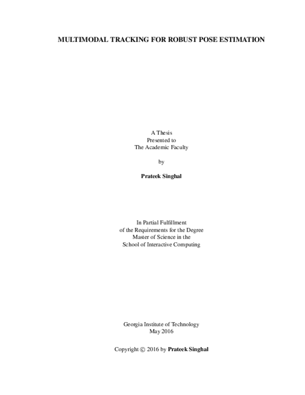 Pdf Multimodal Tracking For Robust Pose Estimation