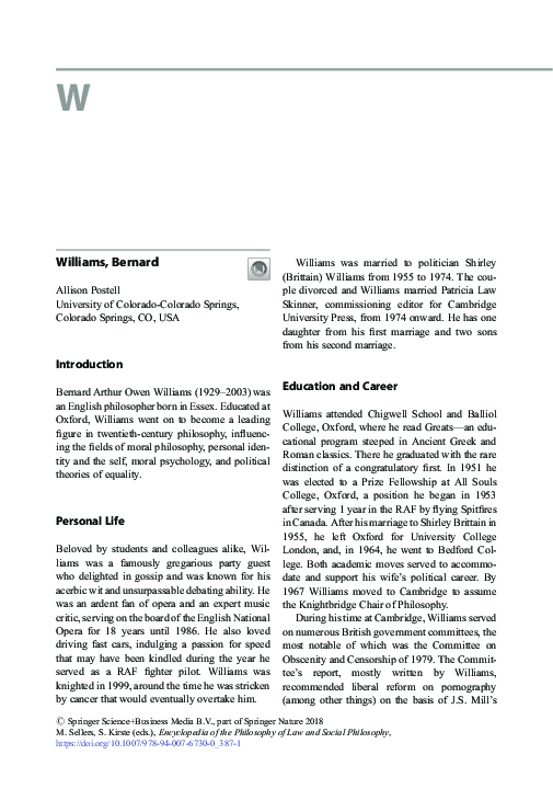 (PDF) Williams, Bernard