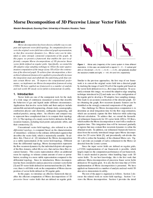(PDF) Morse Decomposition of 3D Piecewise Linear Vector Fields