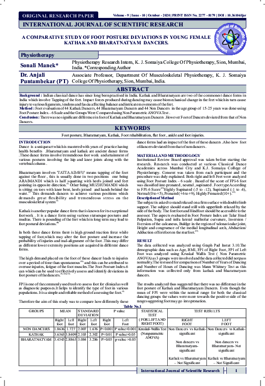 (PDF) A Comparative Study of Foot Posture Deviations in Young Female ...