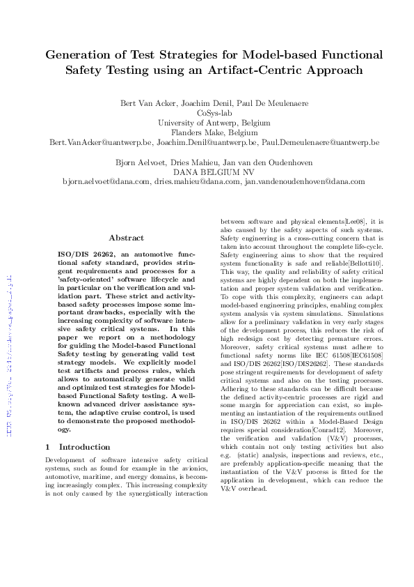 (PDF) Generation of test strategies for Model-based Functional Safety ...