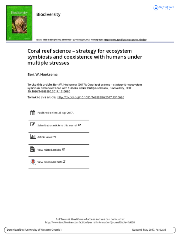(PDF) Coral reef science – strategy for ecosystem symbiosis and ...