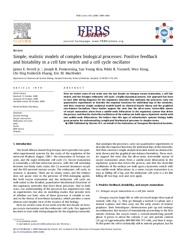 (PDF) Simple, realistic models of complex biological processes ...