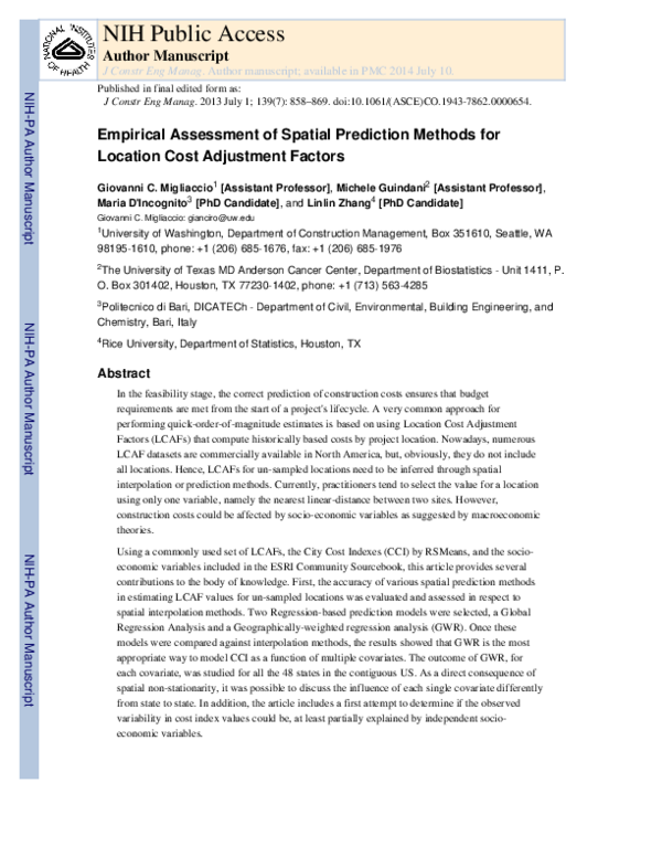 (PDF) Empirical Assessment of Spatial Prediction Methods for Location ...