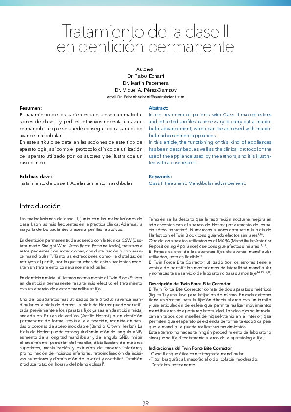 (PDF) Tratamiento de la clase II en dentición permanente