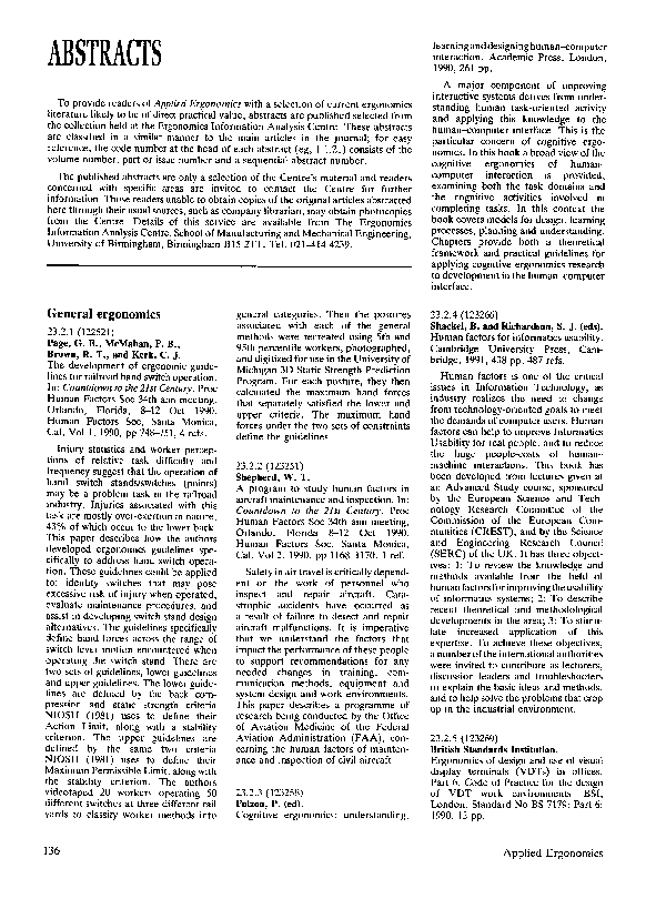 (PDF) Cognitive ergonomics: understanding, learning and designing human ...