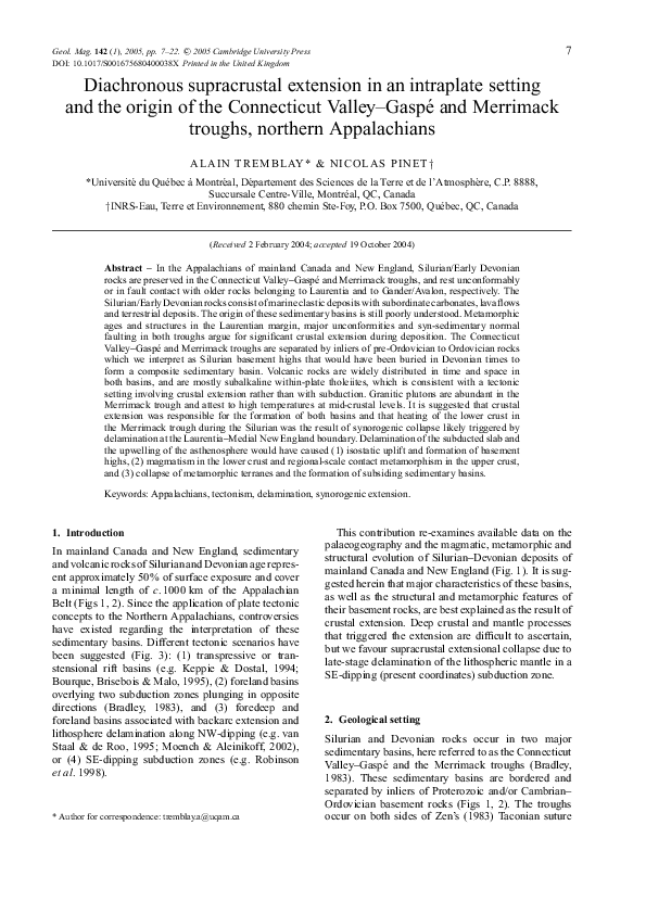 (PDF) Diachronous supracrustal extension in an intraplate setting and ...
