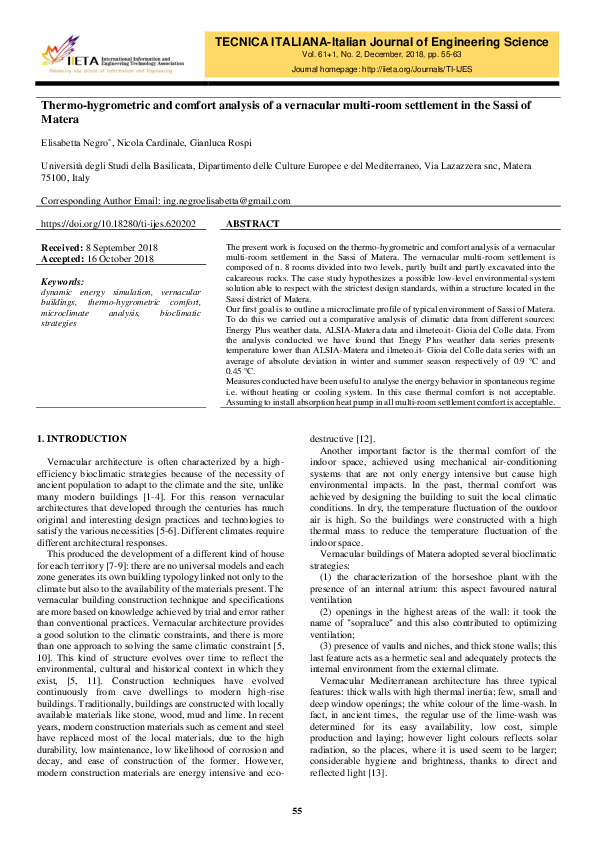 (PDF) Thermo-hygrometric and comfort analysis of a vernacular multi ...