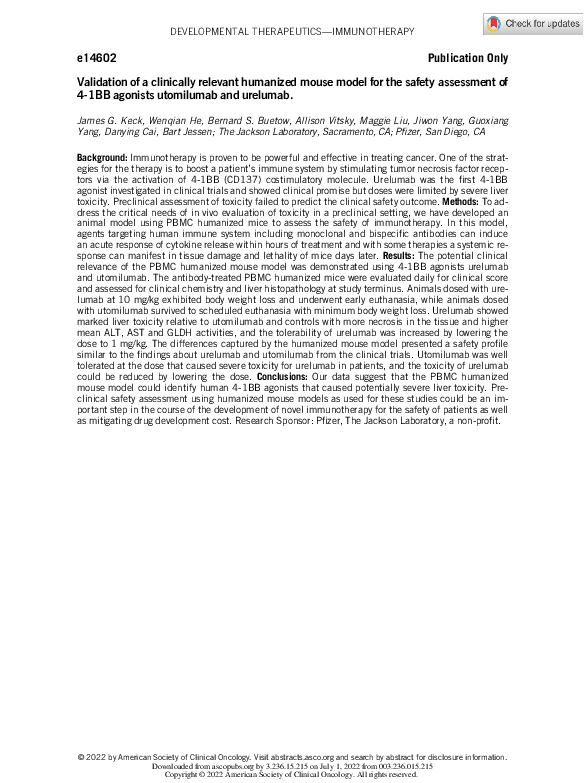 (PDF) Validation of a clinically relevant humanized mouse model for the ...