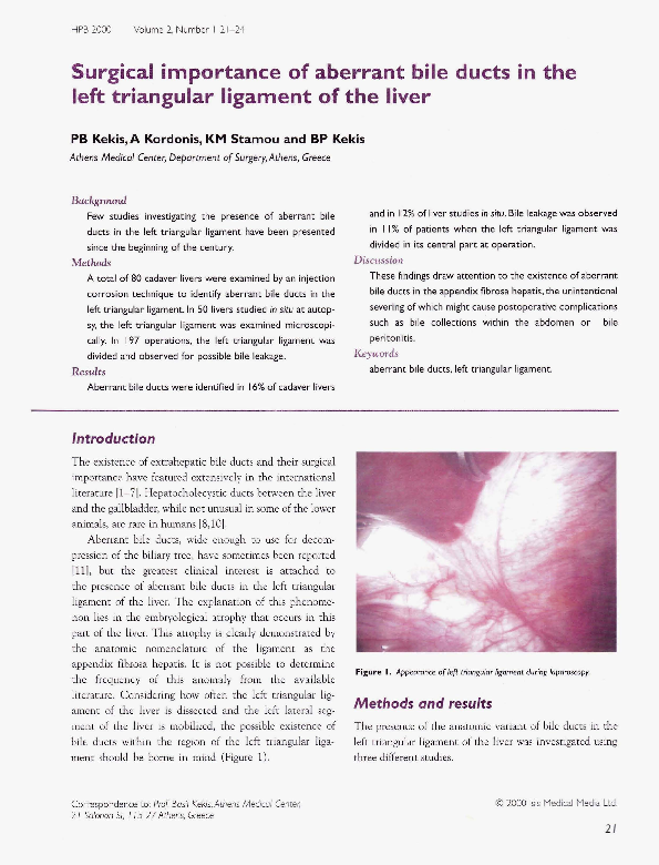(PDF) Surgical importance of aberrant bile ducts in the left triangular ...