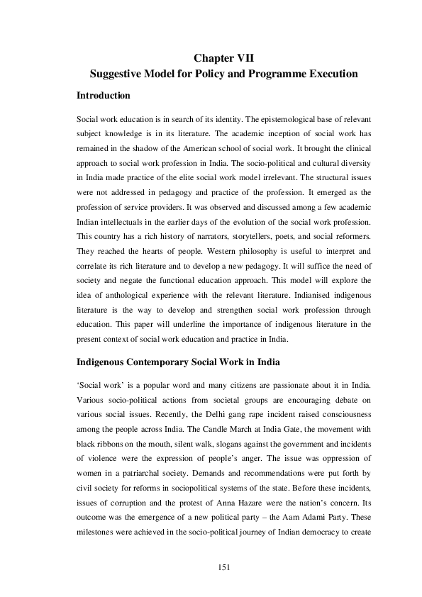 (PDF) Suggestive Indigenous Model of Social Work Education and Practice