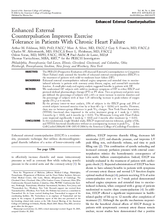 (PDF) Enhanced external counterpulsation improves exercise tolerance in ...