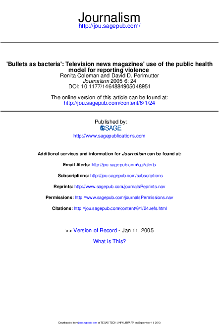 (PDF) ‘Bullets as bacteria’