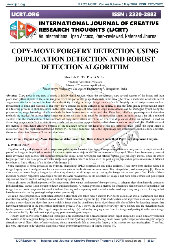 Pdf Copy Move Forgery Detection Using Duplication Detection And