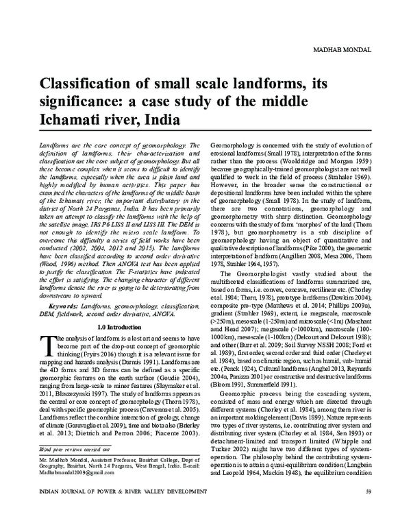 (PDF) Classification of small scale landforms, its significance: a case ...